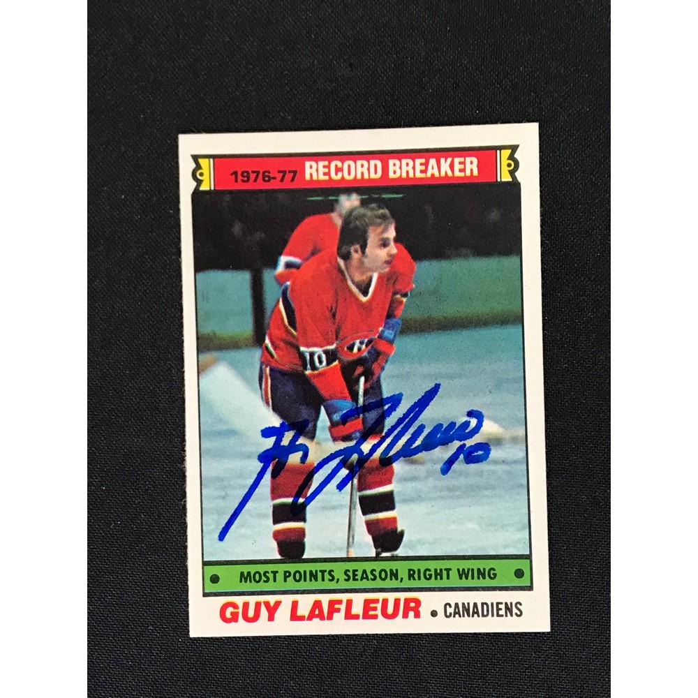 1977 Topps Guy Lafleur Signed Card