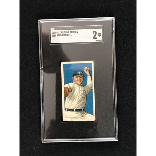 1909 11 T206 Fred Burchell Carolina Brights Sgc 2