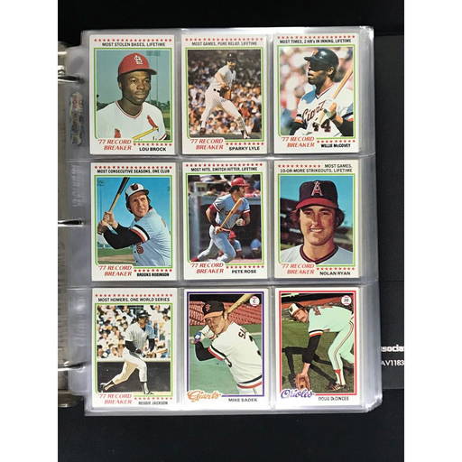 1978 Topps Baseball Complete Set In Binder