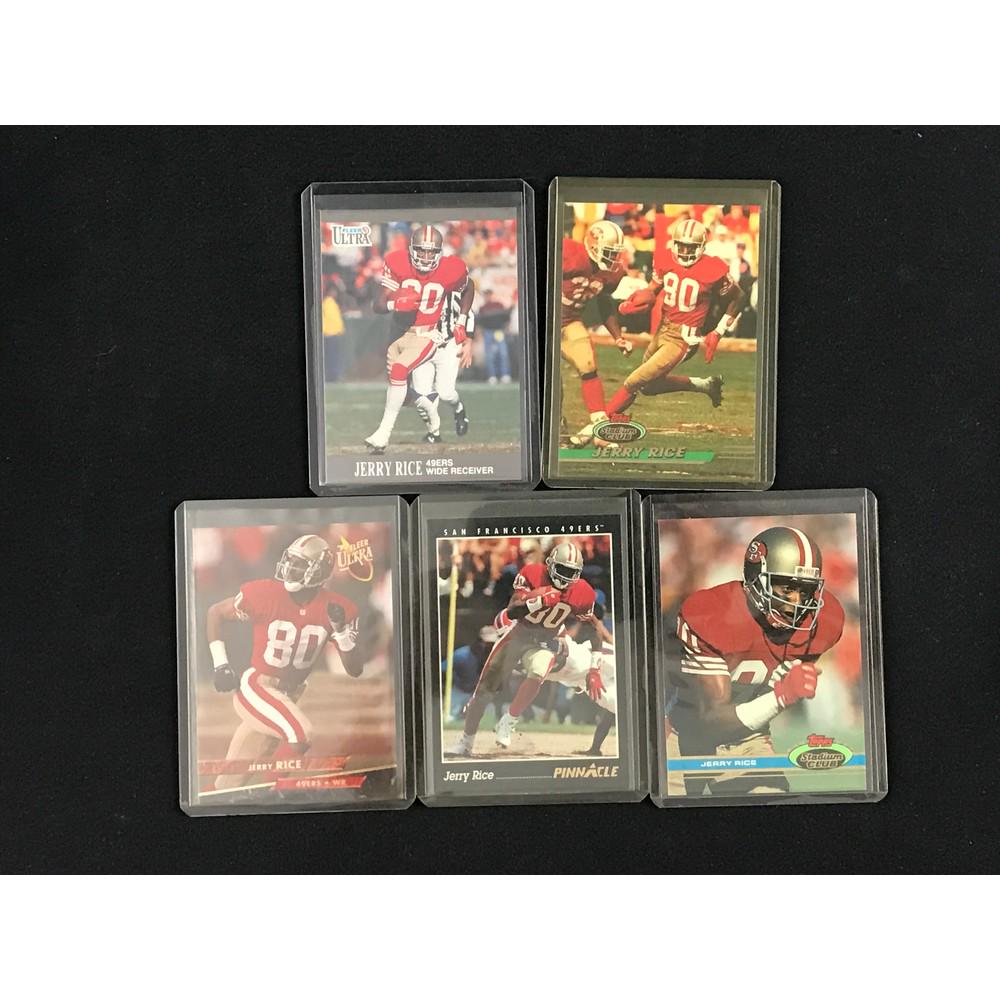5 Vintage Jerry Rice Cards