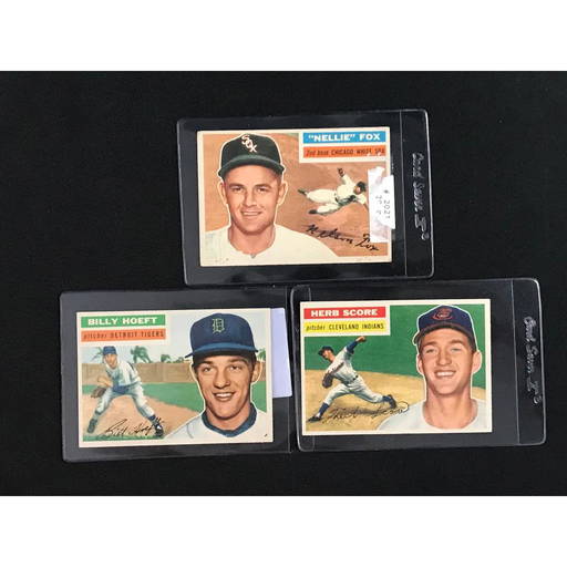 Three 1956 Topps Baseball Nellie Fox/score (#0005A) on Aug 10, 2022 ...