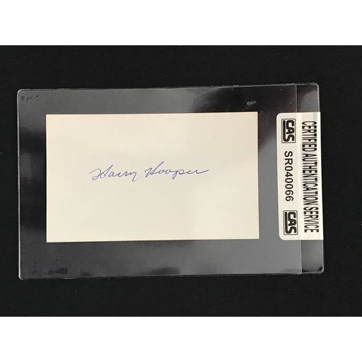 Harry Hooper Signed Index Card Cas Coa