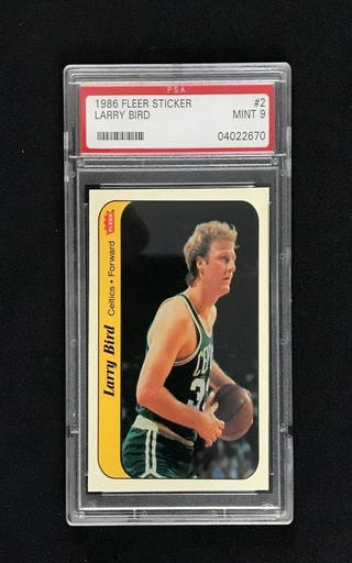 1986 Fleer Sticker Larry Bird Sticker Psa 9