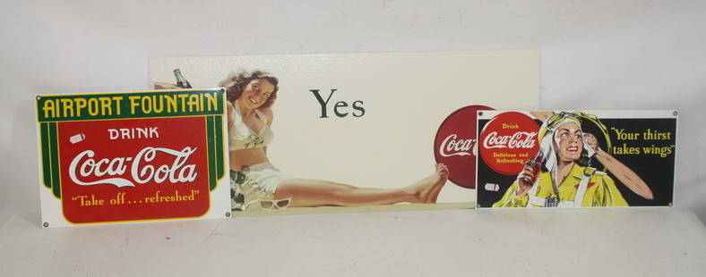 3 Reproduction Coca Cola Signs