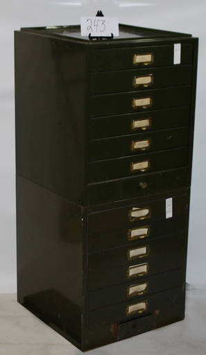 2 Metal Stacking File Cabinets