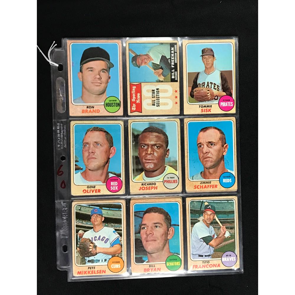 25 Low Grade 1968 Topps Baseball Cards