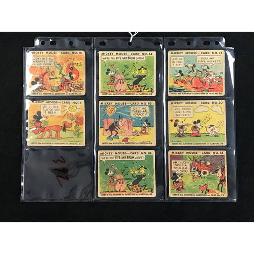 8 1935 Gum Inc Mickey Mouse Cards