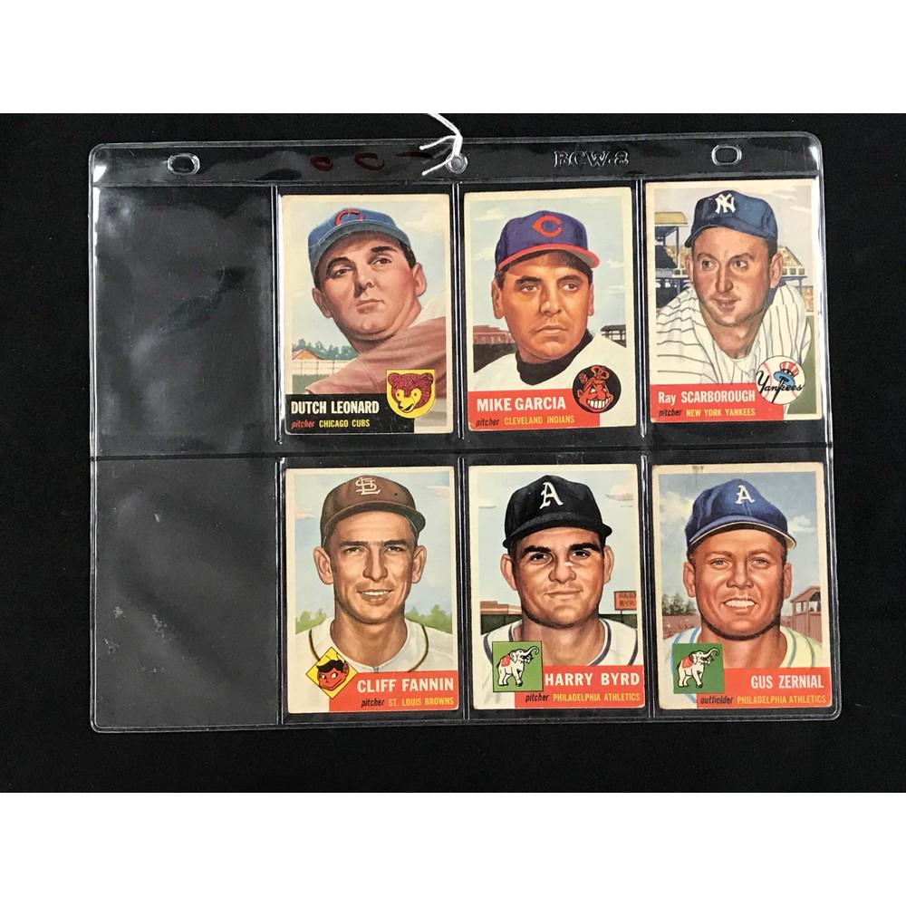 6 1953 Topps Baseball Cards