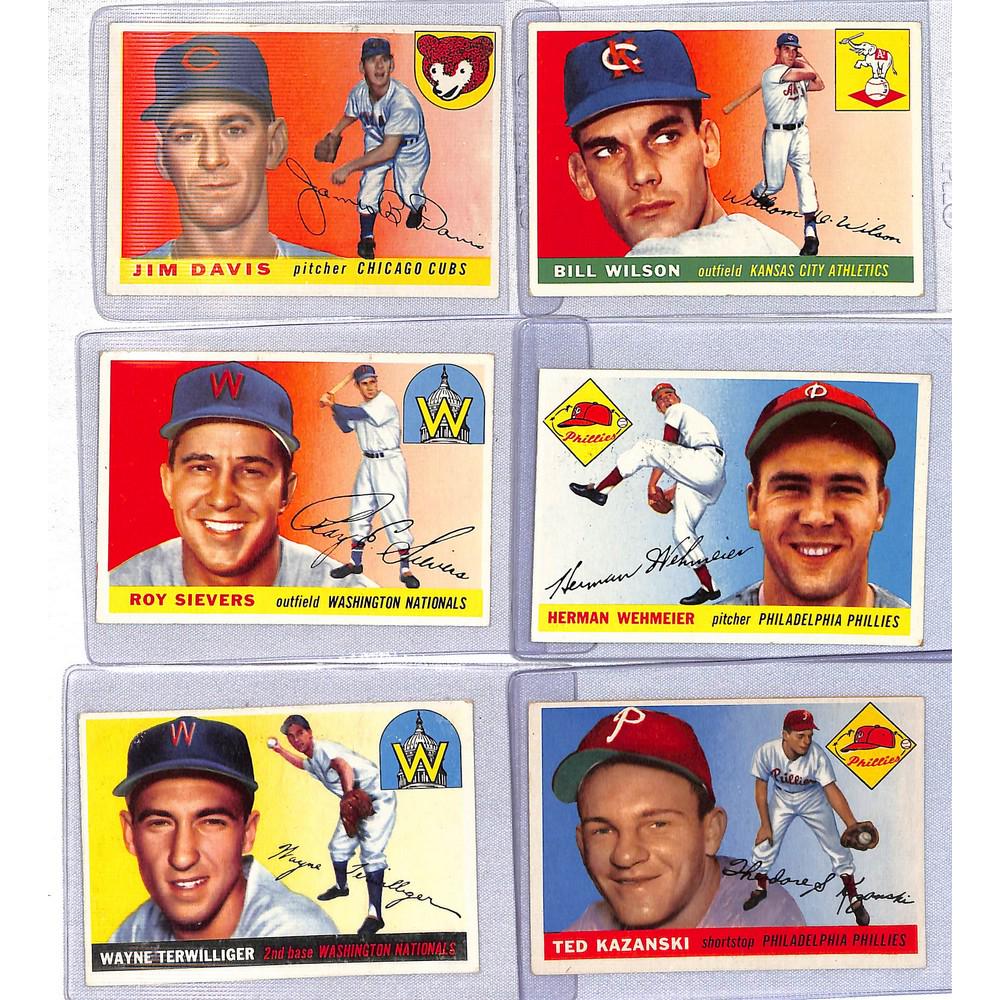 6 1955 Topps Baseball Cards Auction