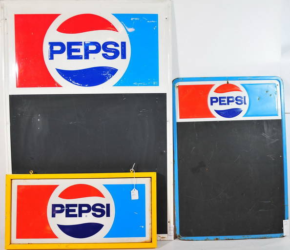 Three Vintage Pepsi Signs/chalkboards Circa Early