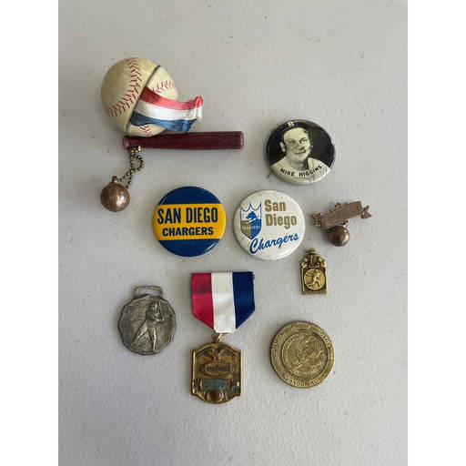 Vintage Baseball Estate Pins And Metals