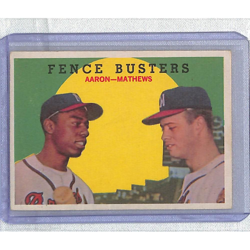 1959 Topps Fence Busters Aaron/mathews Auction