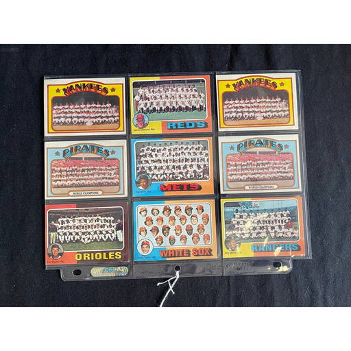 (9) 1970's Topps Baseball Team Cards
