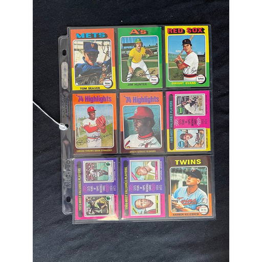 (9) 1975 Topps Baseball Stars/team Cards