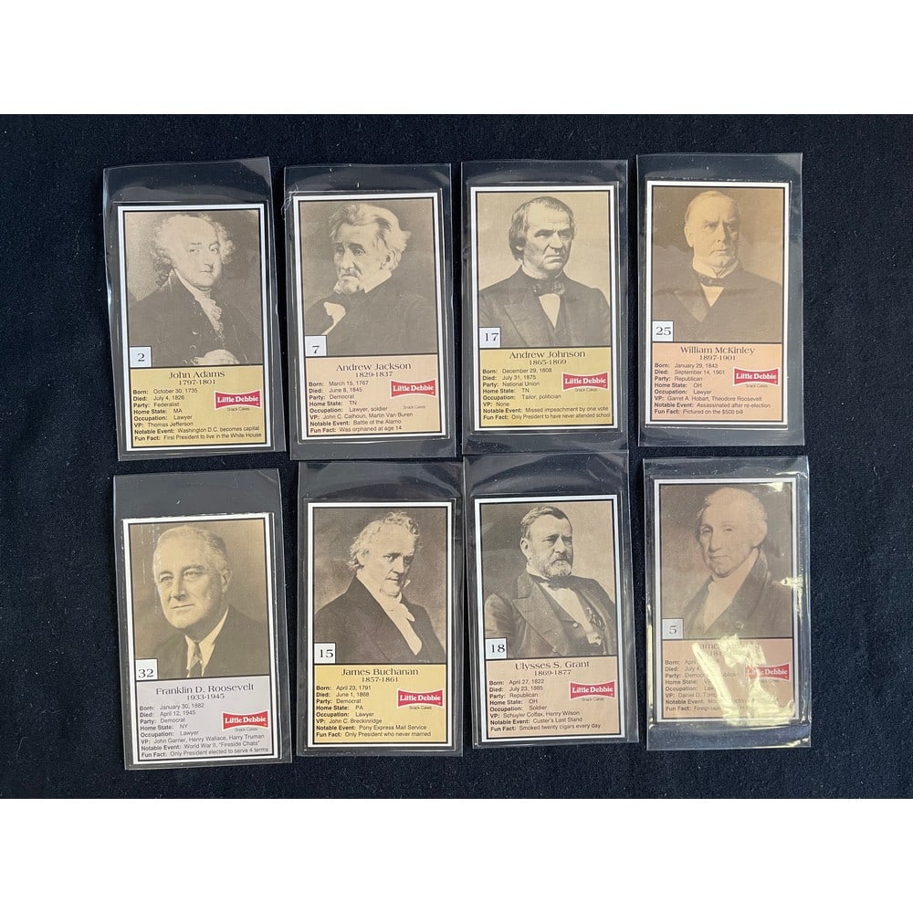 (58) Little Debbie Presidents Cards