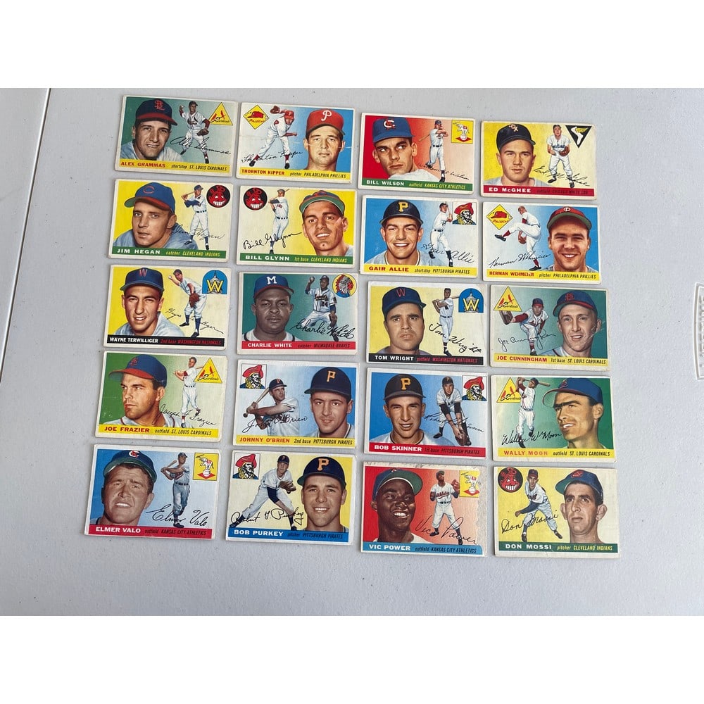 (20) 1955 Topps Baseball Cards Auction