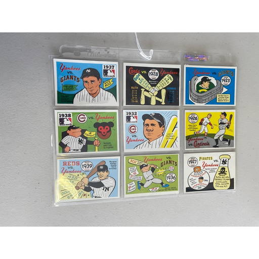 (9) 1968 Laughlin Yankees Ws Cards Babe Ruth