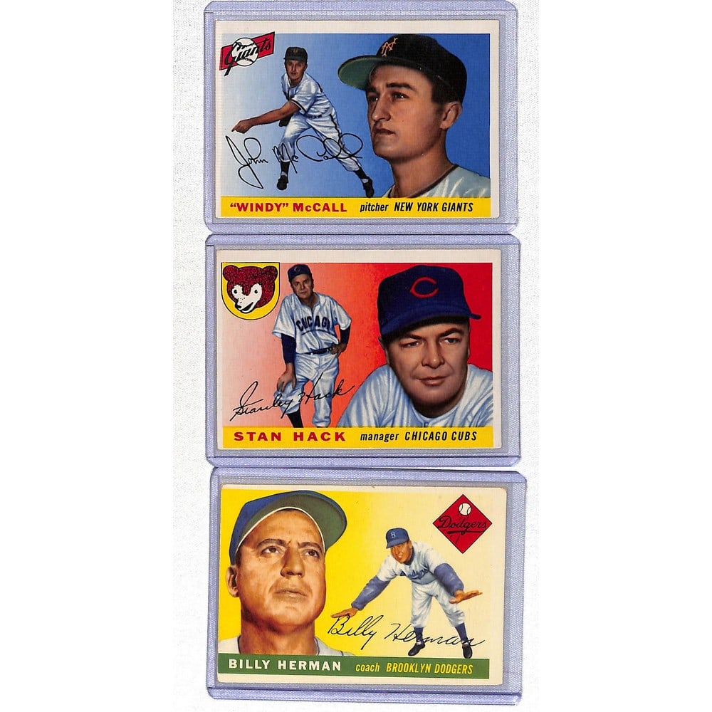 (5) 1955 Topps Baseball Cards Auction
