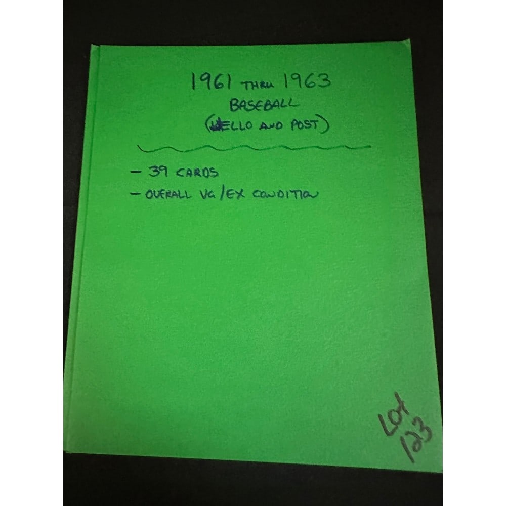 (3) 1961-1963 Jello And Post Baseball Cards Auction