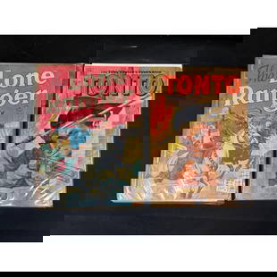 (10) Vintage Lone Ranger Comic Books