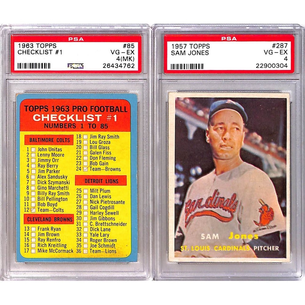 (5) Psa Graded Baseball Cards 1950's-60's Auction