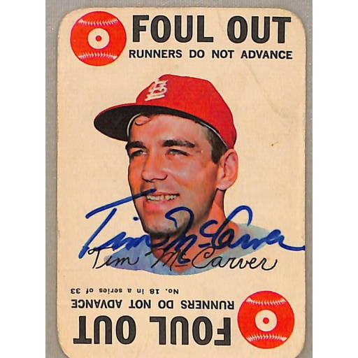 1968 Topps Tim Mccarver Signed Card
