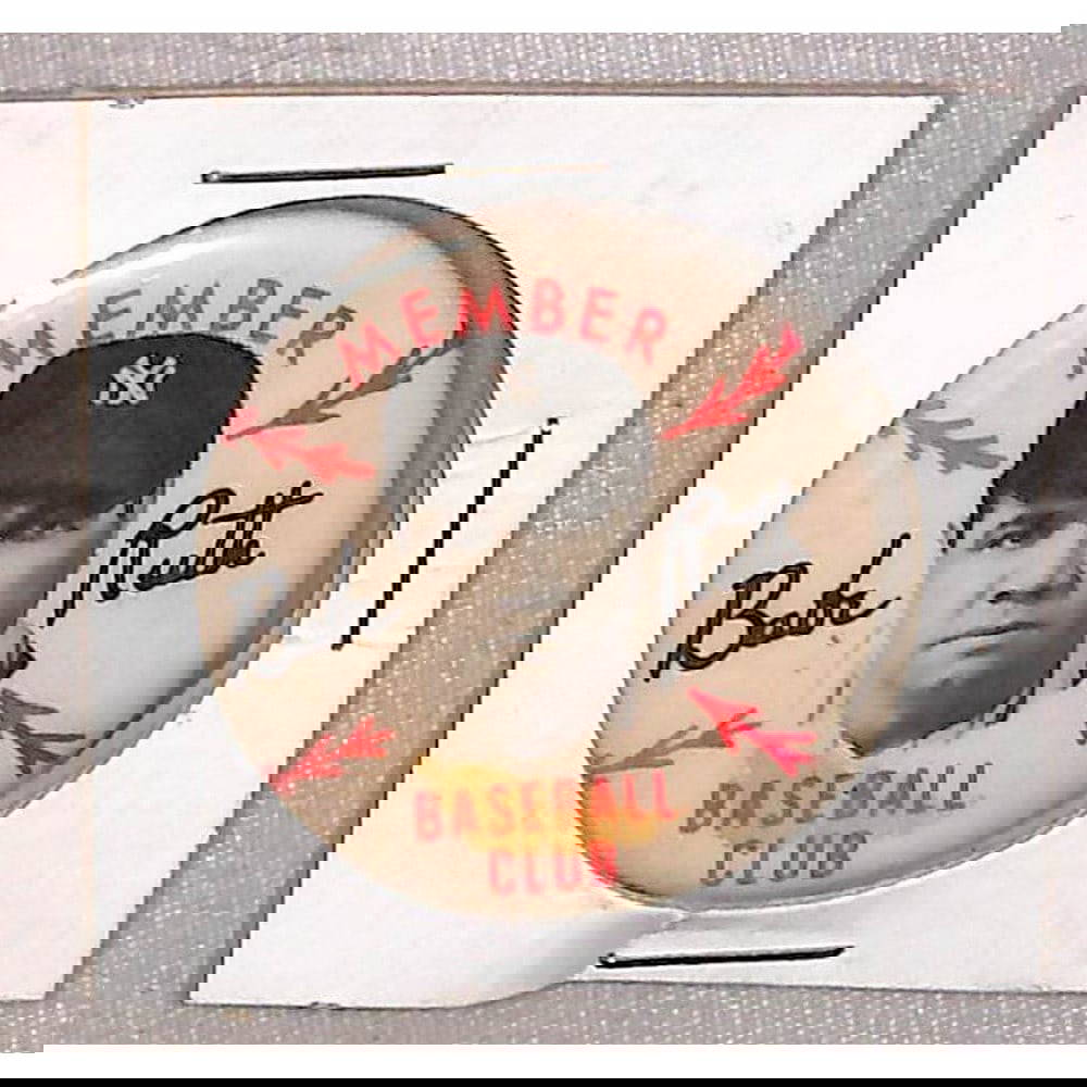 1930's Babe Ruth Stadium Souvenir Pin Auction