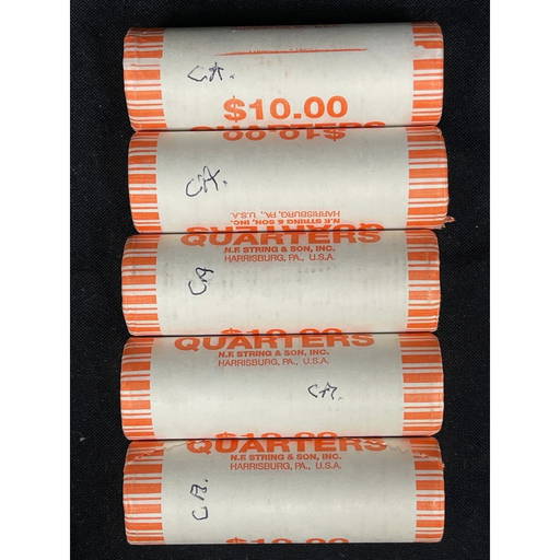 (5) Rolls Of Us Mint State Quarters