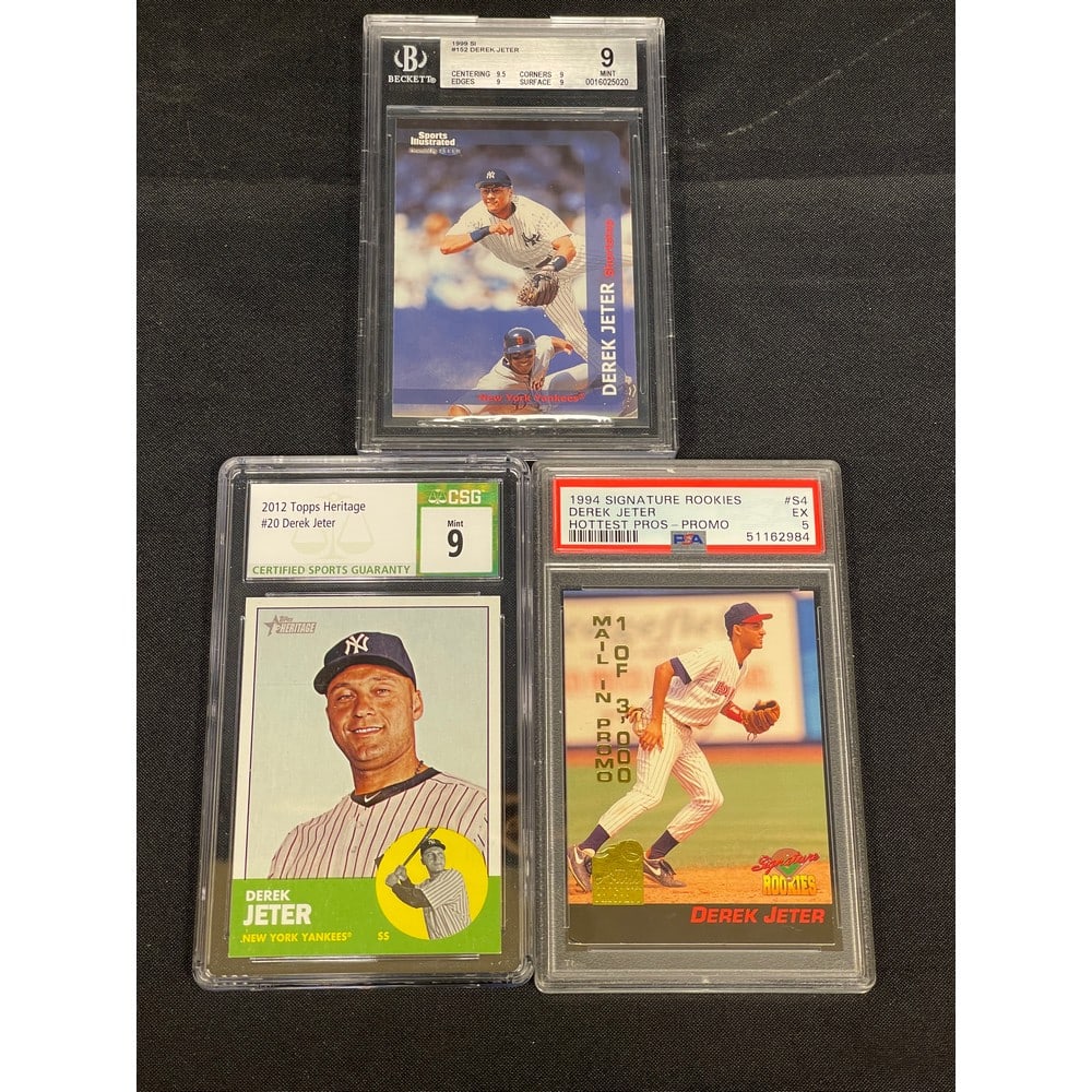 (3) 1990's-2000's Derek Jeter Cards With Rc Auction