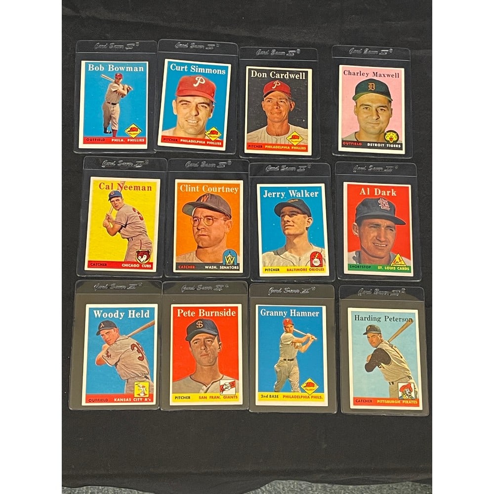 (12) 1958 Topps Baseball Cards High Grade Auction