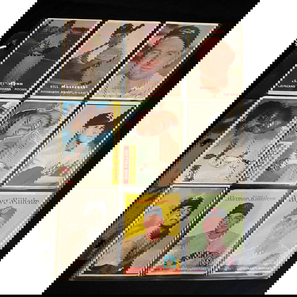 (9) Vintage Baseball Cards Mixed Condition Auction