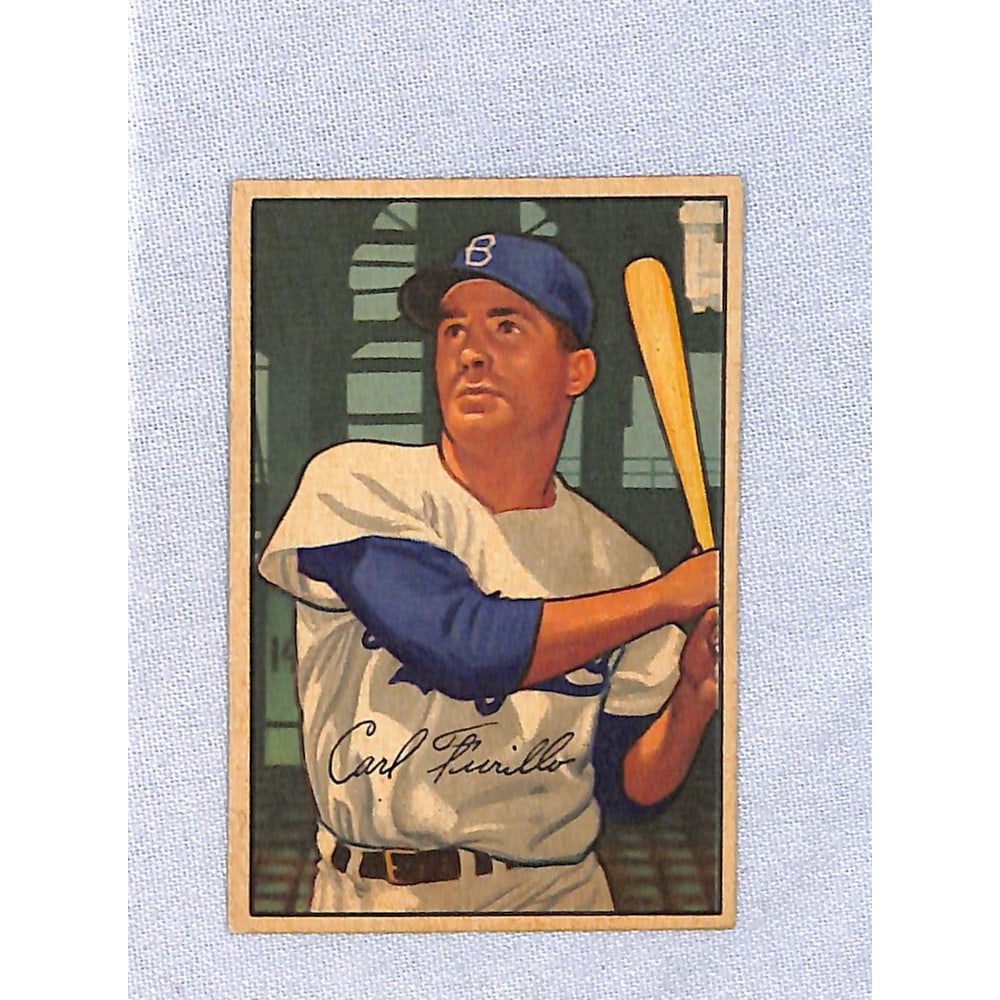1952 Bowman Crease Free Carl Furillo Auction