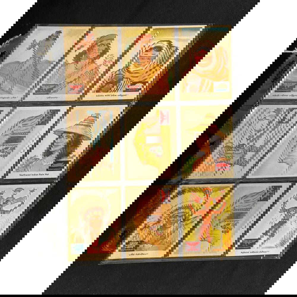 (9) 1959 Fleer Indian Trading Cards High Grade Auction