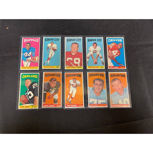 (10)1965 Topps Football Cards Mid Grade