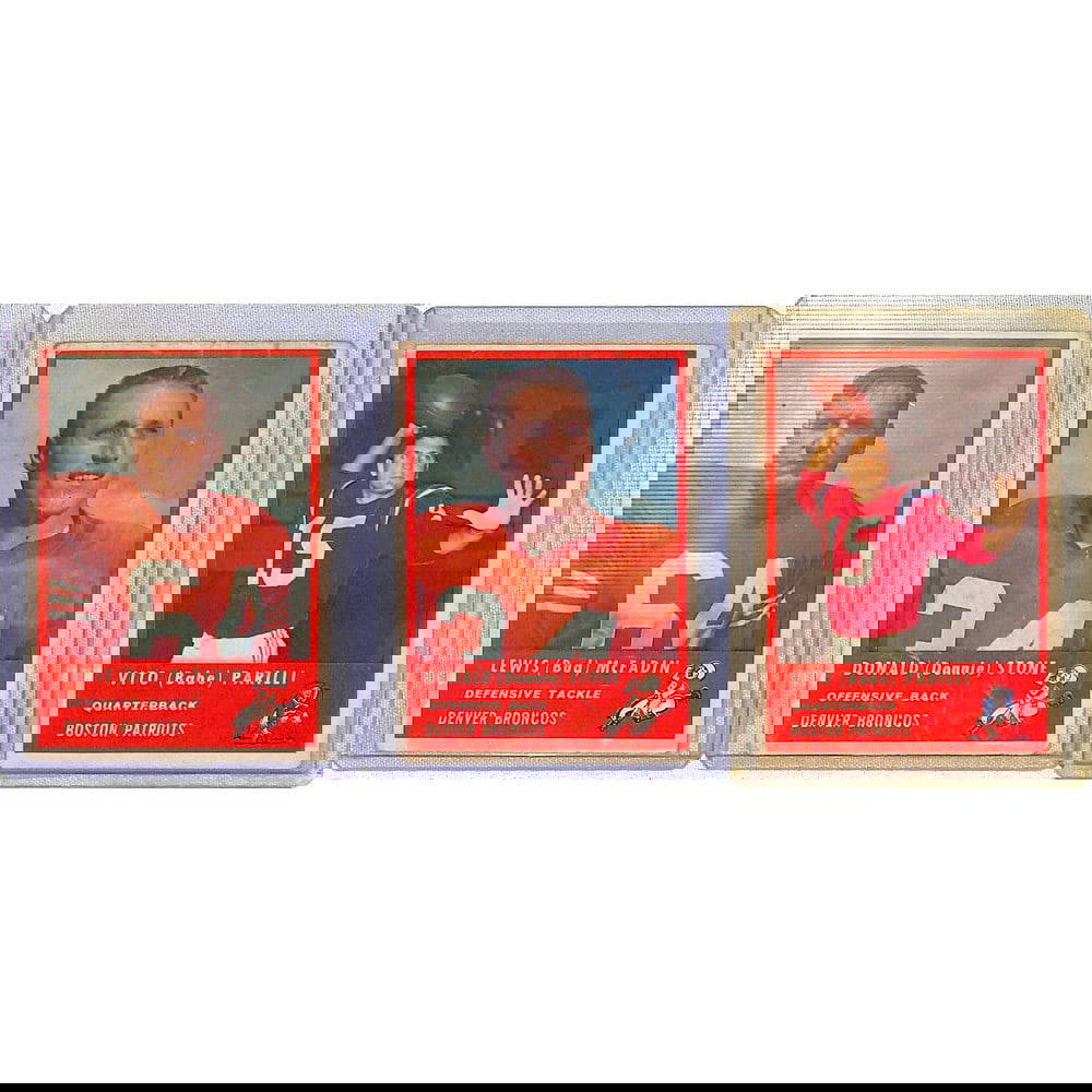 (3) 1963 Fleer Football Cards Auction