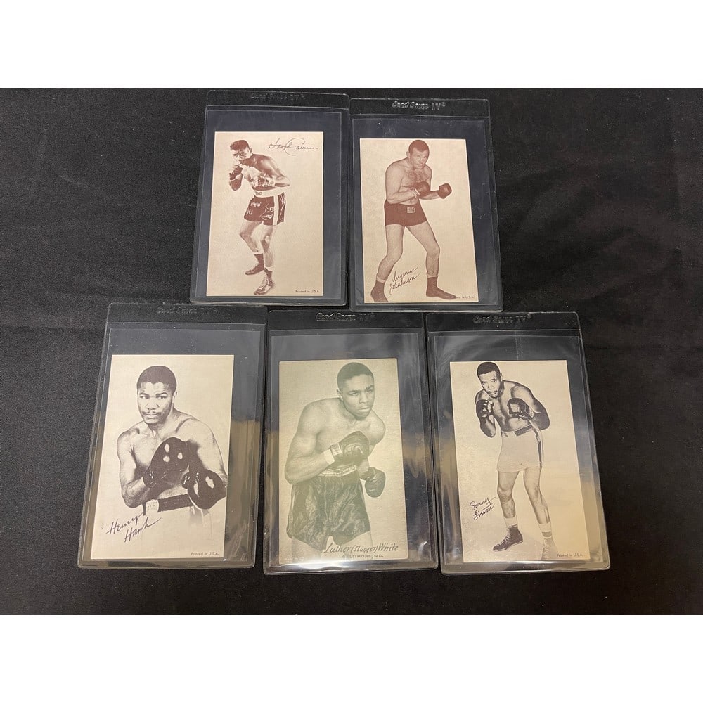 (5) 1947 66 Boxing Exhibit Cards