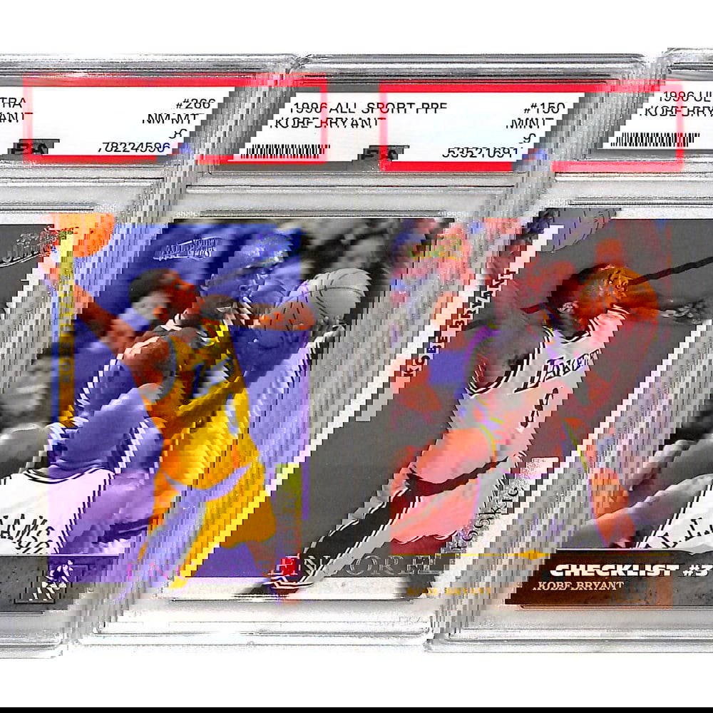 (2) 1996 Psa Graded Kobe Bryant Rookie Cards Auction