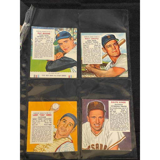 (6) 1950's Red Man Tobacco Baseball Cards