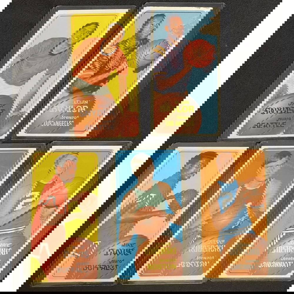 (5) 1970 Topps Basketball Tall Boys With Hof Auction