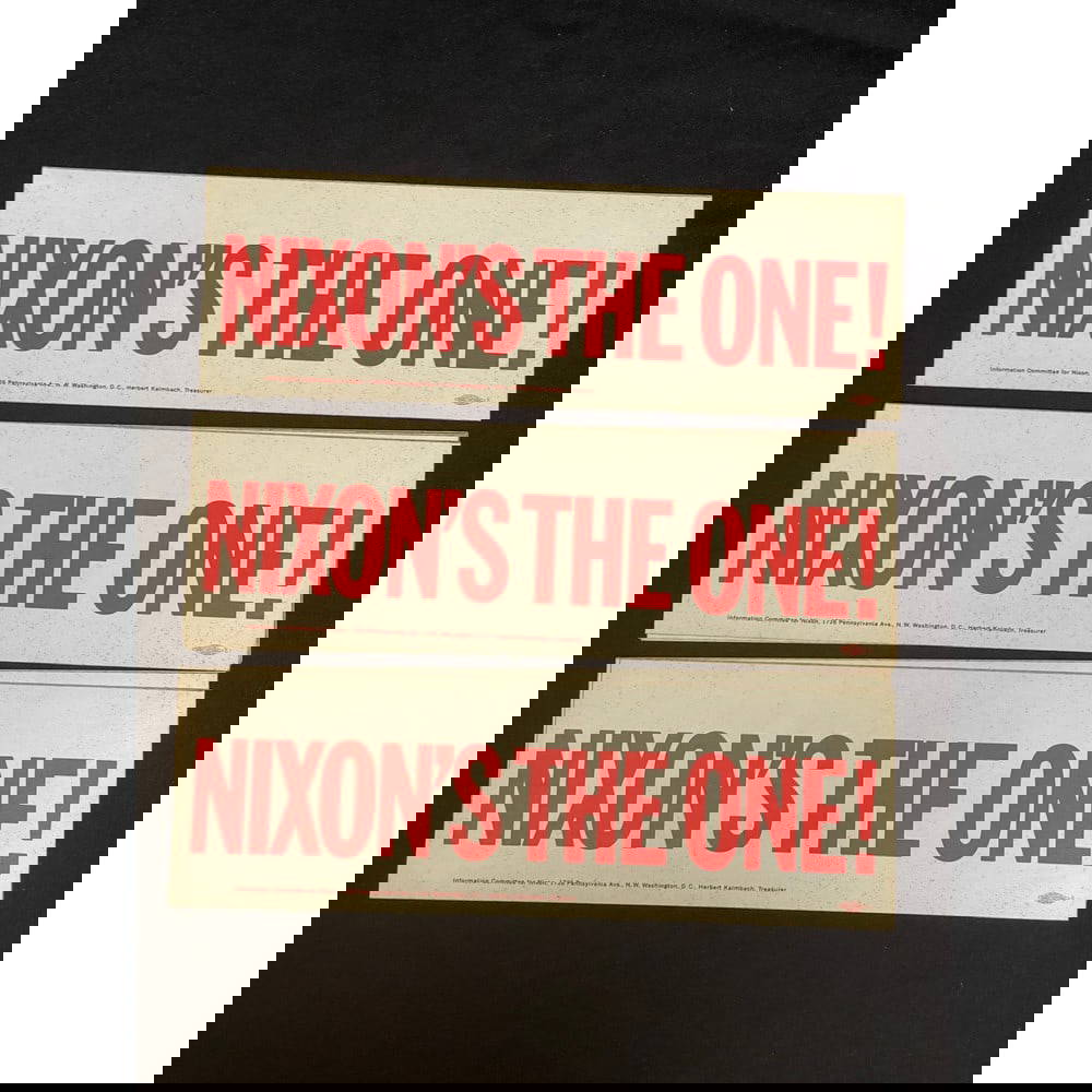 (7) 1968 Richard Nixon Bumper Stickers Auction