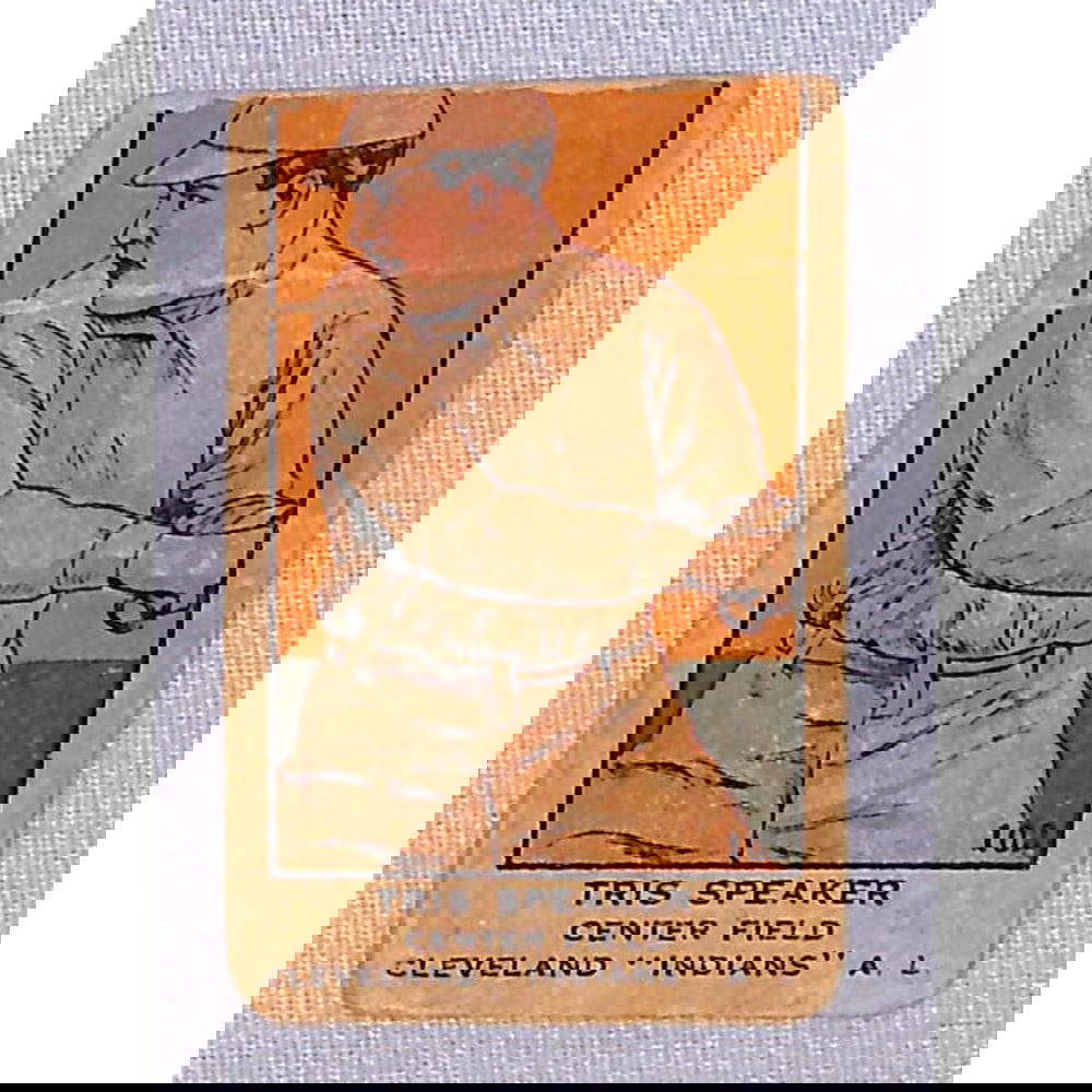1920's Tris Speaker Strip Card Low Grade Auction
