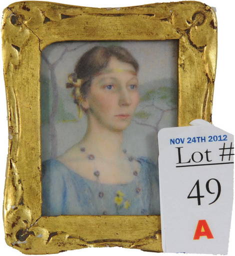 Oil On Ivory 2x2 "springtime" By Listed Artist Ros