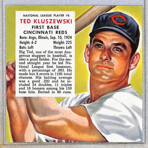 1953 Red Man Ted Kluszewski No Tab