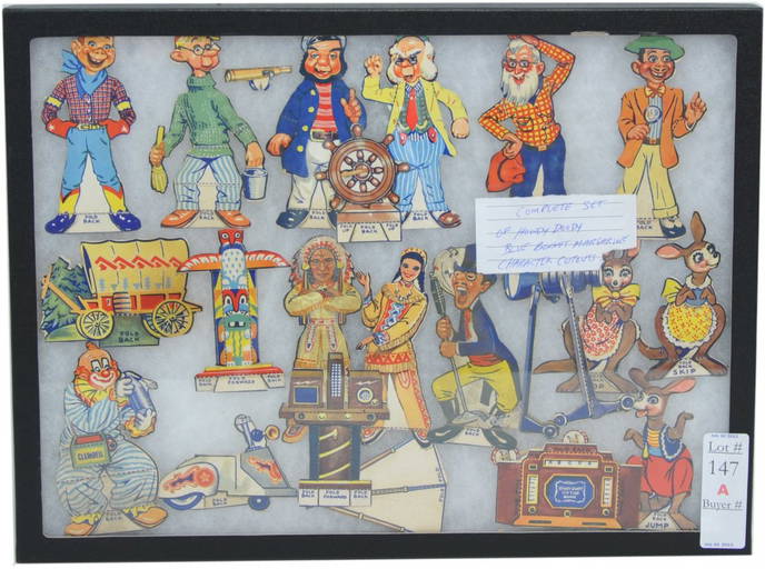 Complete Set Of Howdy Doody Blue Bonnet Cut Outs