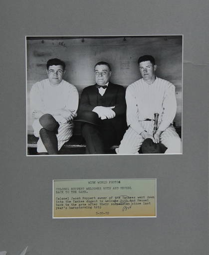 1922 Colonel Ruppert Babe Ruth Bob Meusel Photo