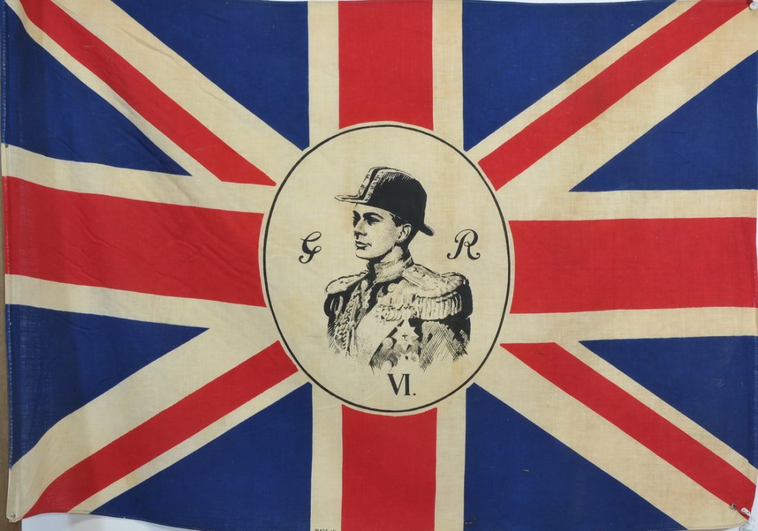 1937 UK Hand painted King George VI Coronation Flag