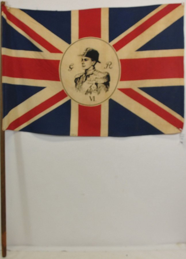 1937 UK Hand painted King George VI Coronation Flag