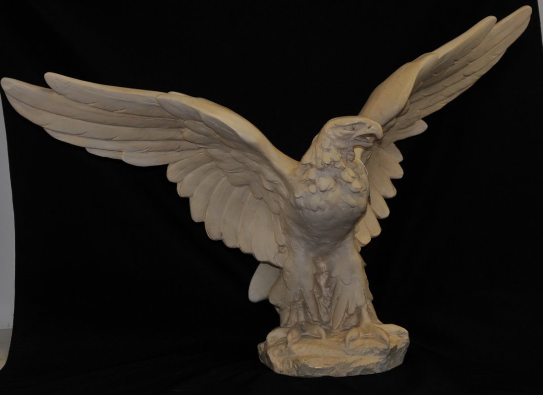 White Plaster Bald Eagle Statue - Jun 04, 2014 | Saco River Auction in ME