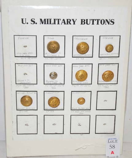 Us Military Button Lot From The Stokes Collection