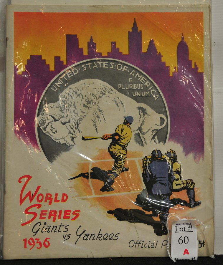 1936 Giants Vs. Yankees World Series Program
